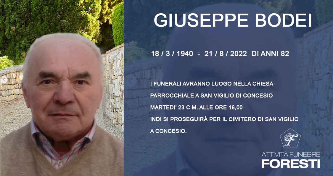 Attività Funebre FORESTI | Annunci | GIUSEPPE BODEI