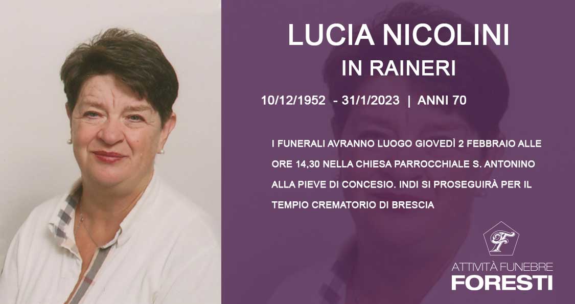 Attività Funebre FORESTI | Annunci | LUCIA NICOLINI