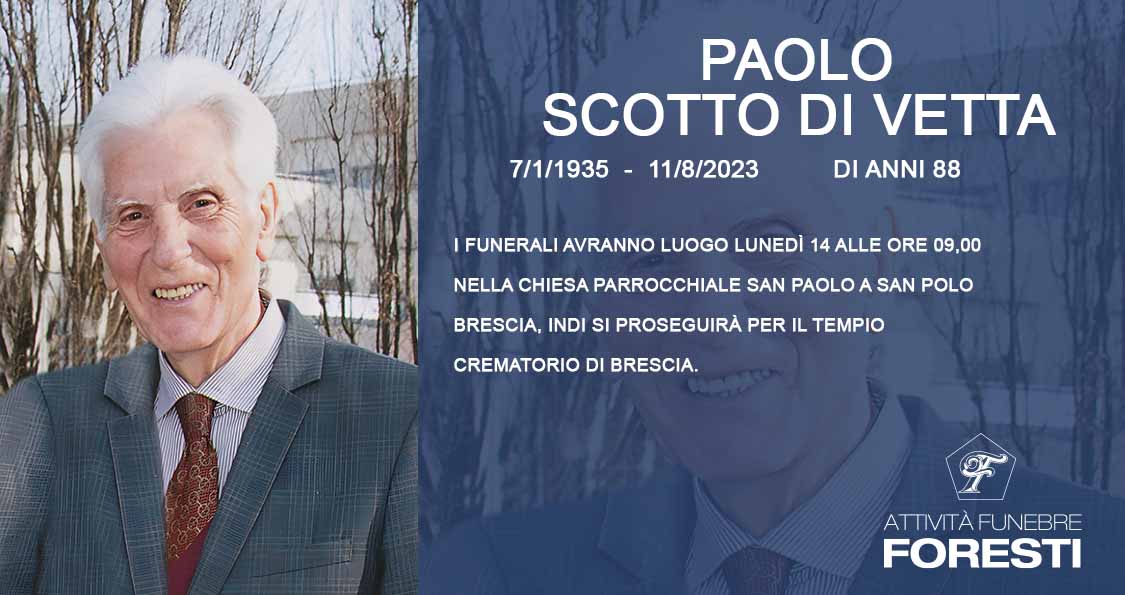 Attività Funebre FORESTI | Annunci | PAOLO SCOTTO DI VETTA